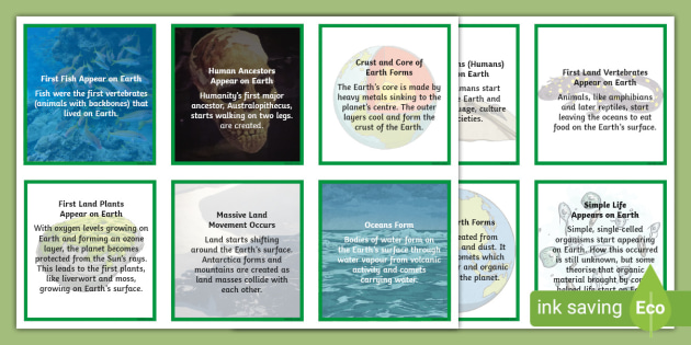 Geological Timeline Ordering Activity - Year 6 Science