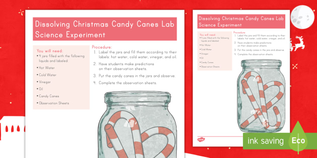 Dissolving Christmas Candy Canes Lab Activity - Christmas, Candy