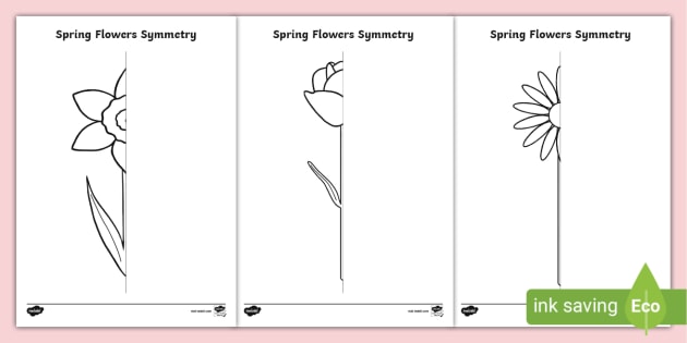 Spring Flowers Symmetry Activity Sheets (teacher made)