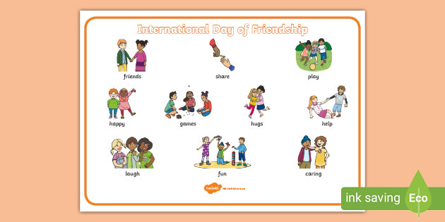 International Day of Friendship | Word Mat | EYLF Resource