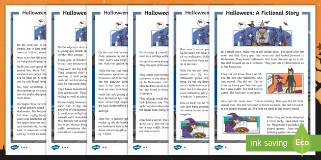 Halloween Fiction Differentiated Reading Comprehension Activity