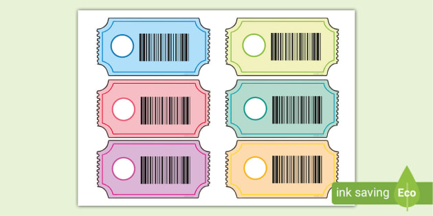 Barcode Role-Play Tickets - Twinkl - Kindergarten