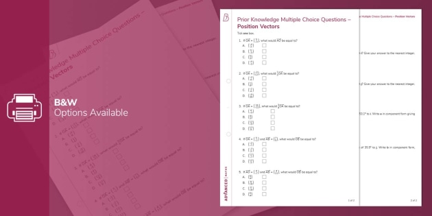 👉 Position Vectors Prior Knowledge Multiple Choice