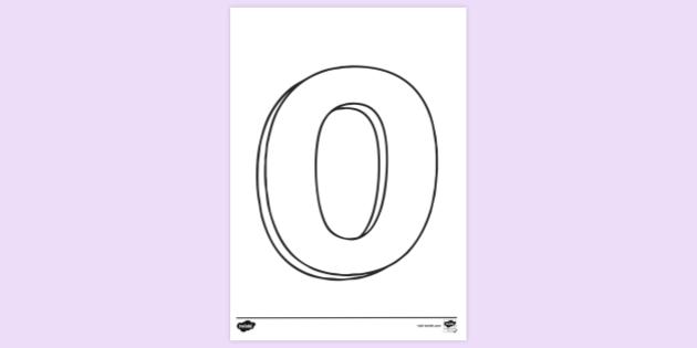 FREE! - Zero Numeral Colouring Sheet | Colouring Sheets