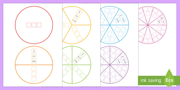 Fraction Decimal and Percentage Wheels Activity Pack