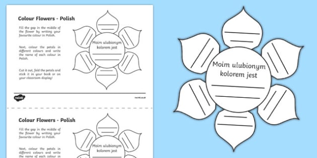 MFL Polish Colour Flowers Worksheet / Worksheet, worksheet