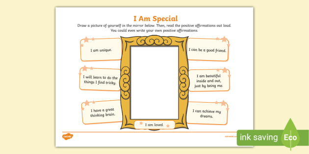 * NEW * Positive Affirmation Mirror Activity (teacher made)