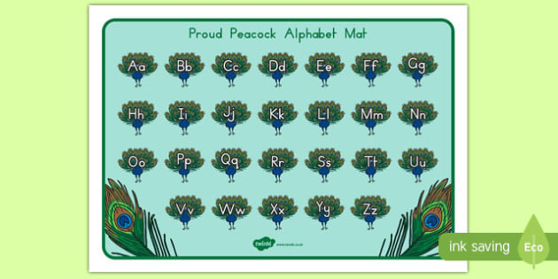 Proud Peacock Alphabet Mat