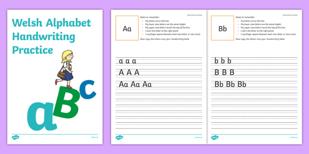 Welsh Alphabet Handwriting Worksheets
