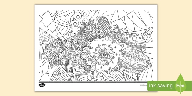 * NEW * Mindfulness Fruit Colouring Page (teacher made)