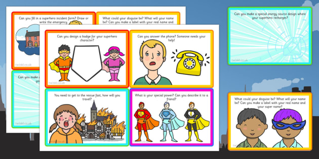 Superhero Role Play Challenge Cards