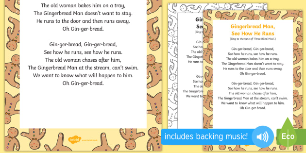 Gingerbread Man, See How He Runs Song