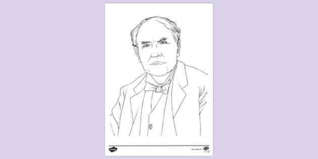 FREE! - Inventor Thomas Edison Colouring | Colouring Sheets