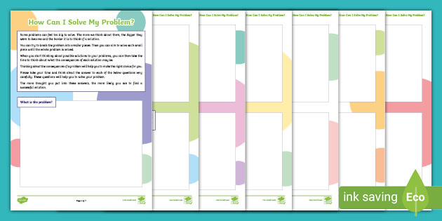 How Can I Solve My Problem? Worksheet