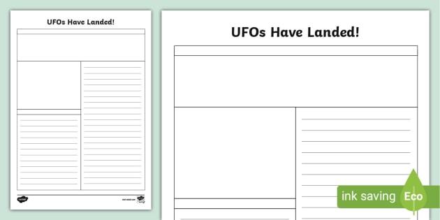 * NEW * UFO Landing Newspaper Report Template (teacher made)