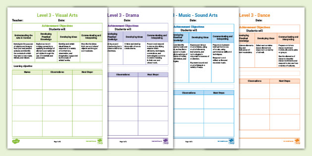 The Arts Tracking Sheets - Level 3