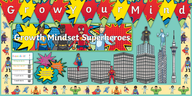 EYFS Growth Mindset Superhero-Themed Display Pack
