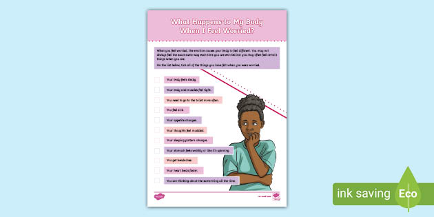 FREE! - Identifying the Signs of Worry Worksheet | Twinkl