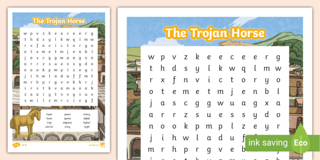 The Trojan Horse Word Search (teacher made)