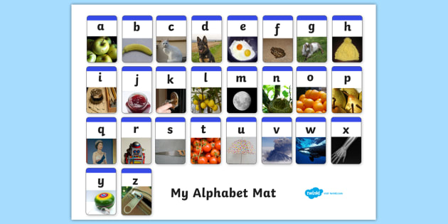 A-Z Photo Alphabet Mat- alphabet, alphabet mat, alphabet photos, photo mat