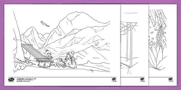 Around the World with Max and Lemon Colouring Pages