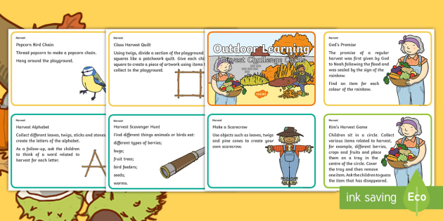Harvest Outdoor Learning Challenge Cards (teacher made)