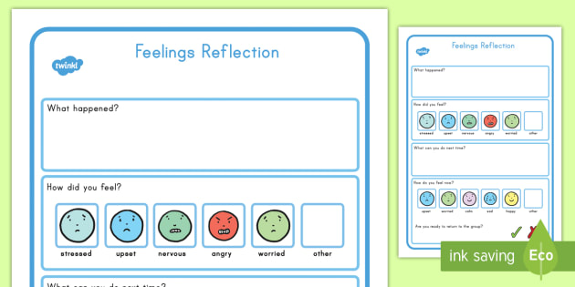 Feeling Reflections Writing Frames (teacher made)