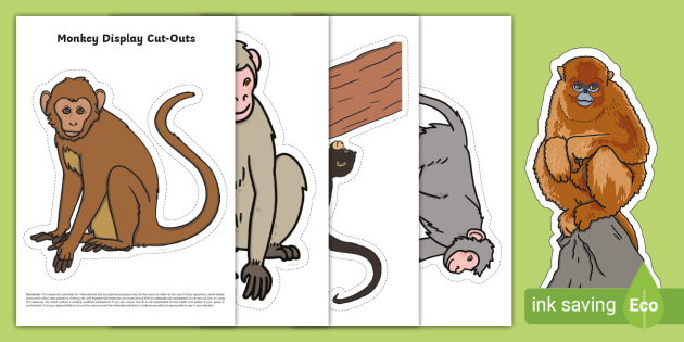 Printable Monkey Cut Outs Printable Monkey Paper Crown. Diy Cut Party