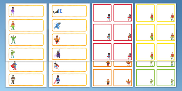 Superhero Editable Tote Tray and Peg Labels Resource Pack