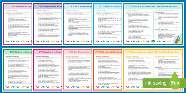 * NEW * EYFS Continuous Provision Nursery FS1 Next Steps Prompts