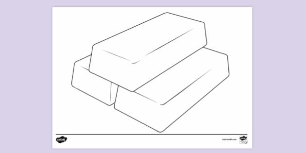 Gold Bar Colouring Sheet | Colouring Sheets (teacher made)