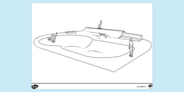 FREE! - Skate Park People Skating Colouring | Colouring Sheets