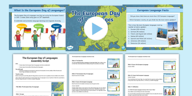 European Day of Languages Assembly Ideas - Assembly Pack
