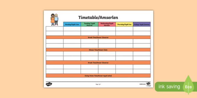 Daily Timetable (teacher made)