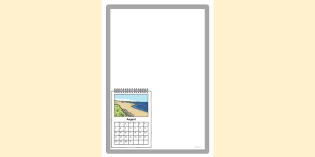 FREE! - Simple Blank August Border | Page Borders | Twinkl