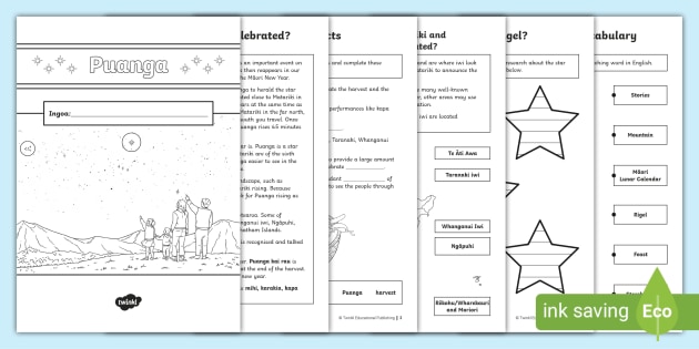 Puanga Rising Activities Booklet | Matariki | Twinkl