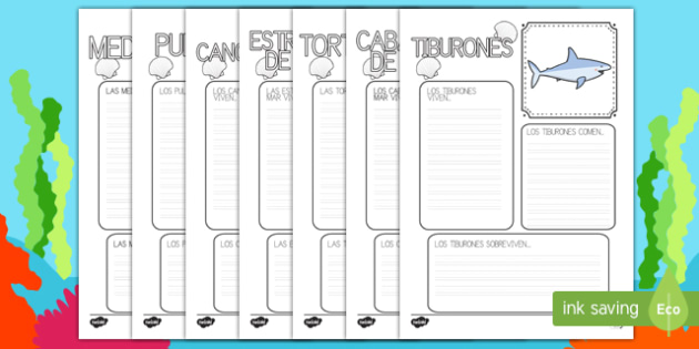 Hoja informativa con ficha Bajo el mar (Teacher-Made)