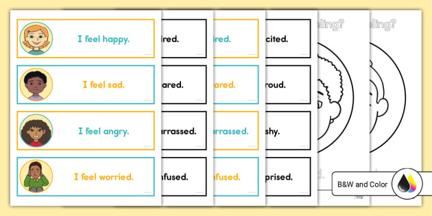 Feelings and Emotions Sentence Cards and Tracing Sheets
