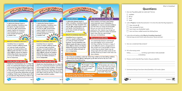 Friendship Reading Passages | twinkl.com.au