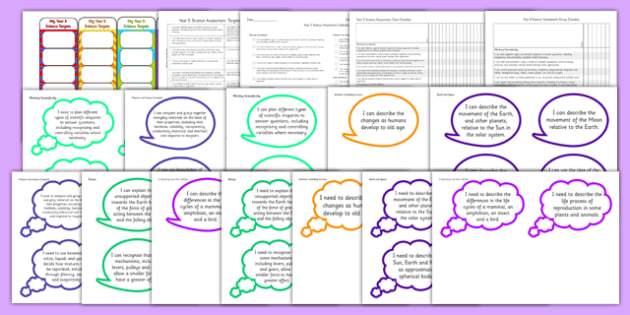 2014 National Curriculum Year 5 Science Assessment Resource Pack - targets