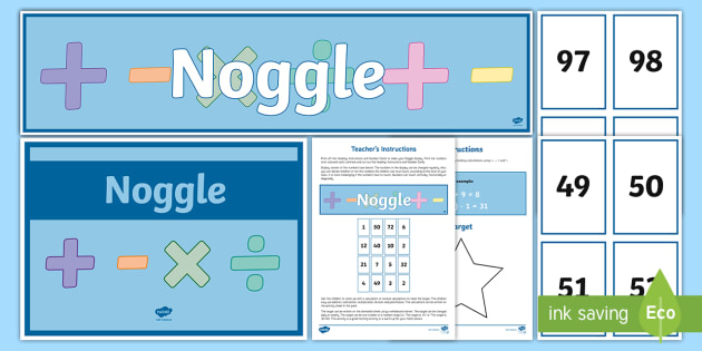 'Noggle' Maths Instructions and Display Pack (teacher made)