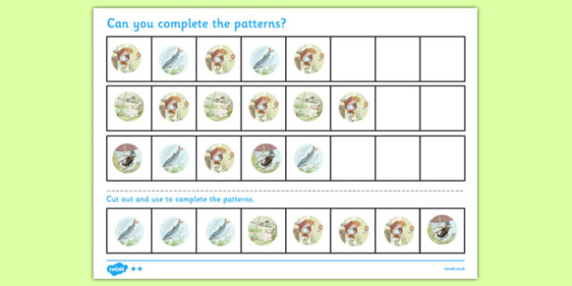 Beatrix Potter - The Tale of Mr Jeremy Fisher Complete the Pattern ...