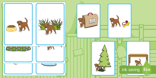 Where Is the Puppy? Positional Language Picture Cards