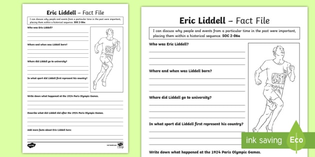 Scottish Significant Individuals Eric Liddell Fact File