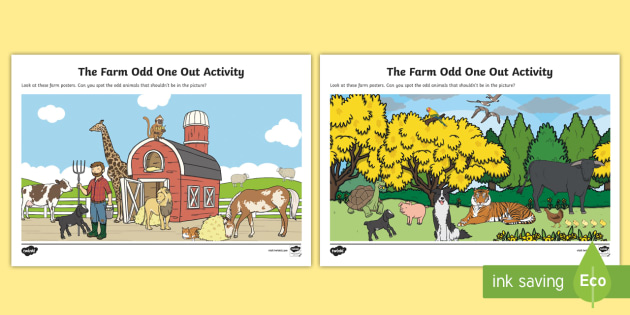 The Farm - Odd One Out Aistear Worksheet / Worksheet