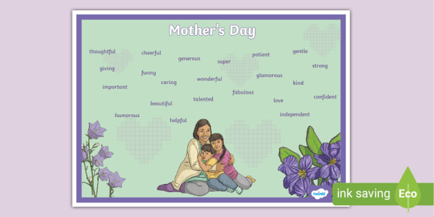 Mother s Day Describing Words Mat Mother s Day Describing Words Mat