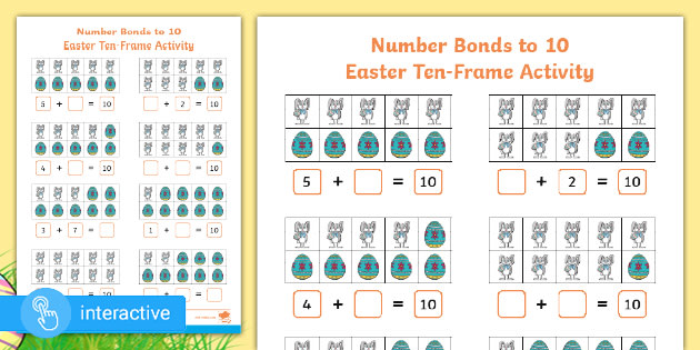 👉 Interactive PDF: Bonds to 10 Easter Ten-Frame Activity