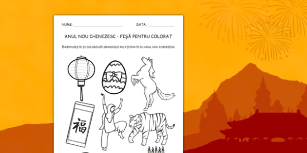 Anul Nou Chinezesc - Fișă de colorat (teacher made)