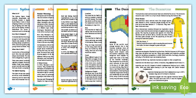 Australia Reading Comprehension | Primary Resource Pack