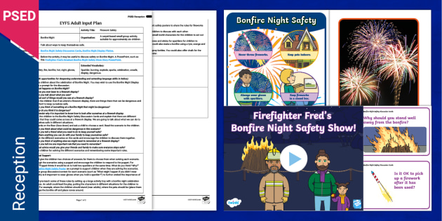 Kindergarten Firework Safety Adult Input Plan and Resource Pack